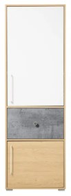 Šatní skříň se zásuvkami Brikuf BI02 L / P, Barva:: dub / bílá + betón