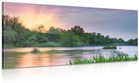 Obraz východ slunce u řeky Varianta: 100x50