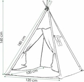 Teepee stan pro děti SPRINGOS Černý Wigwam