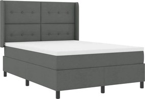 Postel s boxspringem s polštářem Tmavě šedá 200 x 140 cm textil 3341645