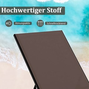 Costway Lehátko na kolečkách a odkládací stolek zahradní lehátko s nastavitelným