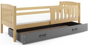 Dětská postel KUBUS s úložným prostorem 80x190 cm - borovice Zelená