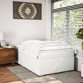 Box spring postel s matrací bílá 120x200 cm umělá kůže 3285206