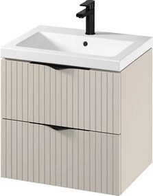 Cersanit Tirso, závěsná umyvadlová skříňka 594x447x572 mm + keramické umyvadlo, béžová matná, S801-541