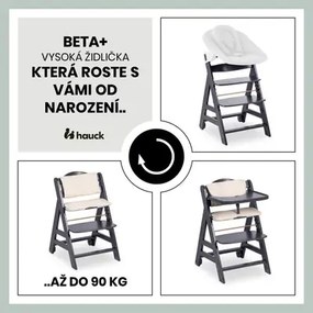 Hauck Beta+ B dřevěná židle, Dark Grey