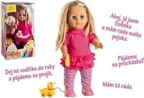 TEDDIES Panenka Sofinka s pejskem chodící a mluvící / 42 cm / na bater