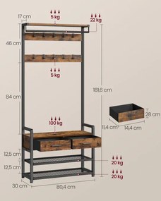 Věšákový stojan s botníkem HSR429B01