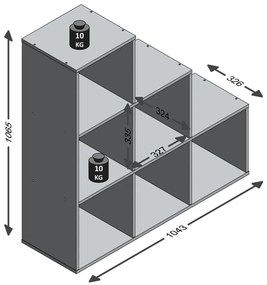 FMD Dělící stěna se 6 přihrádkami betonově šedá, FMD 428749