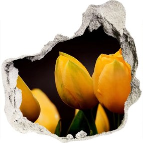 Wallmuralia Samolepící díra nálepka Žluté tulipány 75x75 cm