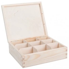 Krabička dřevěná na čaj 10 | 9 přihrádek