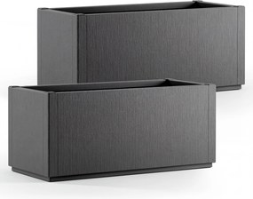 Květináč Ethica sada 2 ks antracitová plast 80x36x36cm