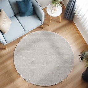 Ayyildiz, Kusový koberec Loom 4300 Cream kruh, 120x120 (průměr) kruh, béžová, obývací pokoj
