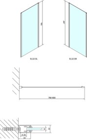 Polysan Easy Line 80 x 190 cm boční stěna EL3215