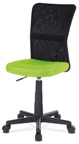 Kancelářská židle, zelená mesh, plastový kříž, síťovina černá