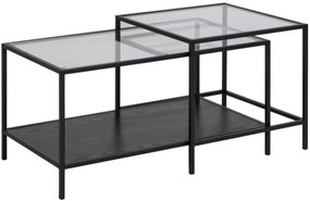 OnaDnes -20% Scandi Černý skleněný konferenční stolek Darila 90 x 55 cm