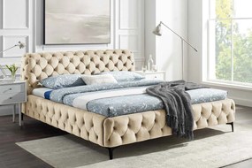 Designová postel Rococo 180 x 200 cm šampaňský samet - skladem