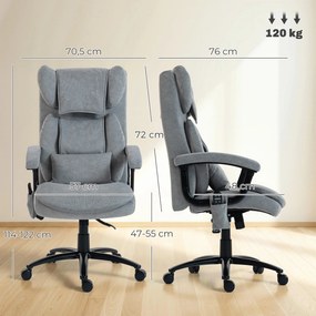 HOMCOM ergonomická kancelářská židle s masáží a houpací funkcí — vysoké opěradlo, 4 hnětací masážní uzly, bederní podpora, výškově nastavitelná, poti…