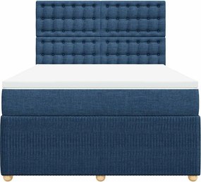 Box spring postel s matrací modrá 140x190 cm textil 3292071