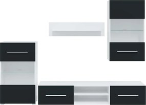 5dílná TV stolky s LED osvětlením matné indigově kompozit 3324235