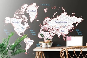 Samolepící tapeta jedinečná mapa světa - 450x300 cm