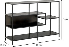 Knihovna Seaford IV 114 cm černá