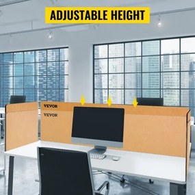 Desk Divider 152,4 cm Desk Privacy Panel, 3 Panel Privacy Akustický panel – Žlutá