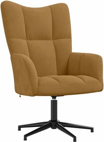 Relaxační křeslo hnědé samet 328103