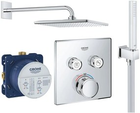 Set vanová baterie Grohe Grohtherm SmartControl 29124000, hlavová sprchá s ramenem Grohe Rainshower 26564000, 26405000