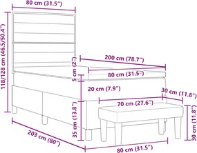 Postel s boxspringem s polštářem Černá 80 x 200 cm textil 3343948