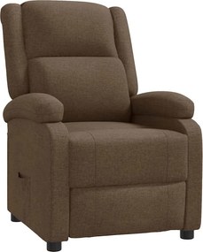 Polohovací křeslo hnědé textil 340183