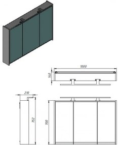 Lavedo Savona 100 zrcadlová skříňka do koupelny s LED podsvícením