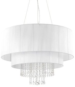 Ideal Lux - Křišťálový lustr na lanku OPERA 10xE27/60W/230V pr. 90 cm bílá