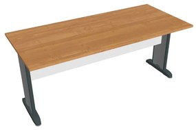 Stůl jednací rovný 180 cm - Hobis Cross CJ 1800 Dekor stolové desky: olše, Dekor lamino podnože: bílá, Barva nohou: černá