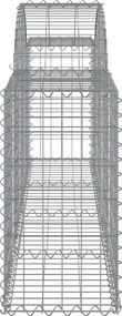 Klenuté gabionové koše 5 ks 200x30x60/80 cm pozinkované železo 3146071
