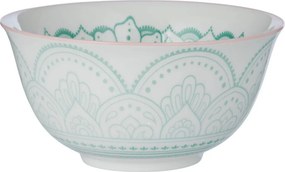 ORNAMENTS Miska 520 ml - bílá/zelená