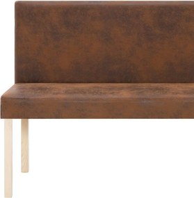Lavice 139,5 cm hnědá umělá semišová kůže 281333