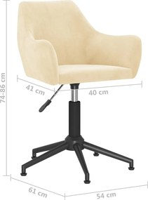 vidaXL Otočné jídelní židle 2 ks samet [331008] Barva: krémová