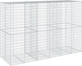 Gabionový koš s víkem 300 x 100 x 200 cm pozinkované železo 3295229