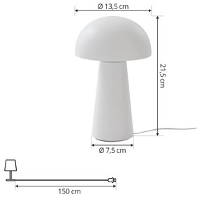 Nabíjecí stolní lampa Lindby Zyre LED, bílá, IP44, dotykový stmívač
