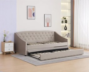 Rozkládací postel 90x200, hnědošedá Taupe, ALODA Kondela 0000399606