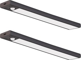 SADA 2x LED Nab. osvětlení nábytku se senz. VIRO LED/1,2W/800 mAh 30cm CCT černá