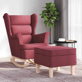 Houpací křeslo s podnožkouí vínové textil 3308000