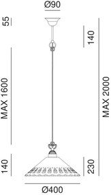 Il Fanale Rustikální závěsné svítidlo FIOR DI PIZZO ø 400 mm