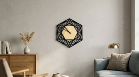 AMADEA Dřevěné hodiny nástěnné ve tvaru šestiúhelníku, masivní dřevo, průměr 30 cm