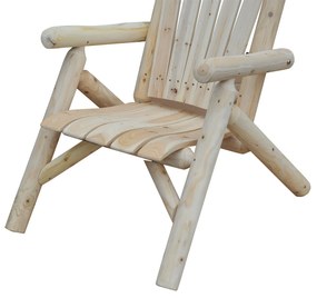 Outsunny Adirondack zahradní židle zahradní křeslo dřevěná židle s vysokým opěradlem a područkami jedlové dřevo přírodní 83 x 68 x 101 cm | Aosom