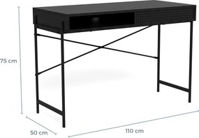 ACTONA Kancelářský stůl ANGUS černý 110x50 cm