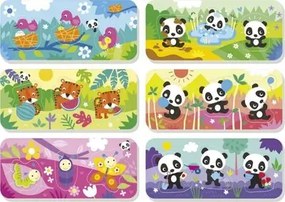 EDUCA Baby vkládačka Panda Bimba a kamarádi / 6x3 dílky / od 2 let