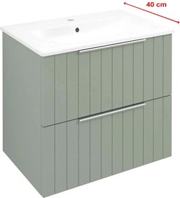 Sapho Cirasa - Umyvadlová skříňka Strip 58x54x39 cm, 2x zásuvka, verde CR592-4444S