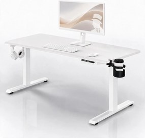 Elektrický stůl s nastavitelnou výškou ergonomický bílý,1600x800 mm: ARIA