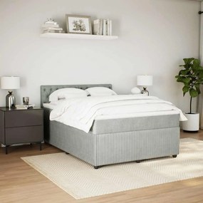 Box spring postel s matrací světle šedá 140x200 cm samet 3290064